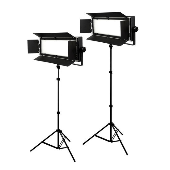 LED Studio Verlichting sets met statieven en 2 lampen.
