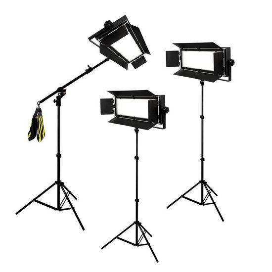 LED Studio Verlichting sets met statieven en 3 lampen